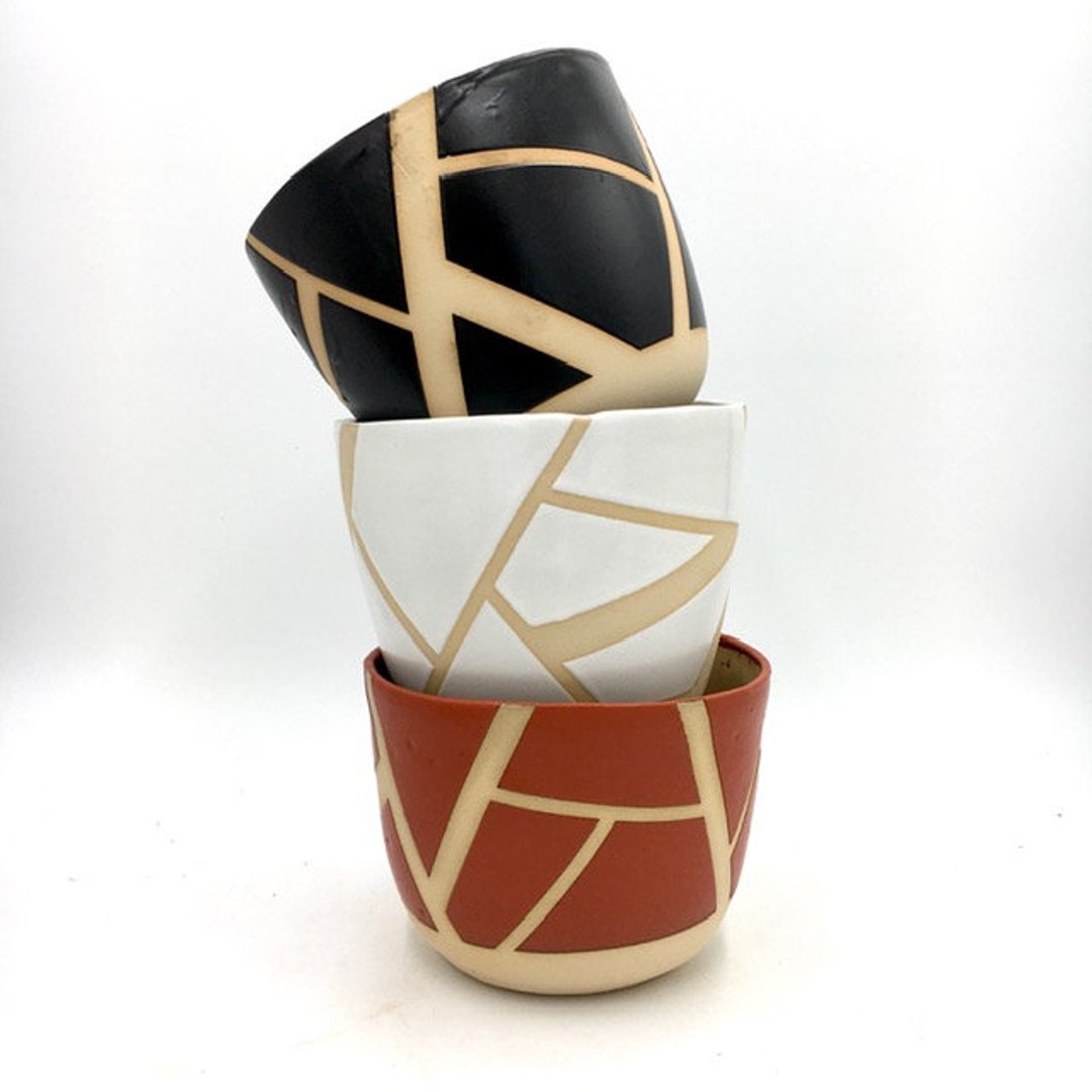 Mosaic Pattern Plant Pot, 4 SIZES - Etsy