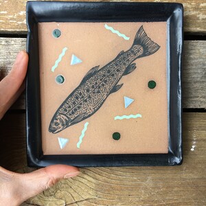 Geometric Fish Catch All Ceramic Tray/plate - Etsy