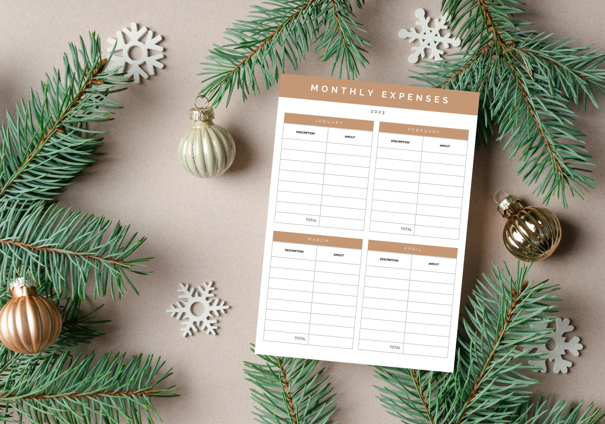 Monthly Expense Planner, Financial Planner, Expense Planner, Budget ...