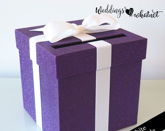 Purple Wedding Card Box - Etsy
