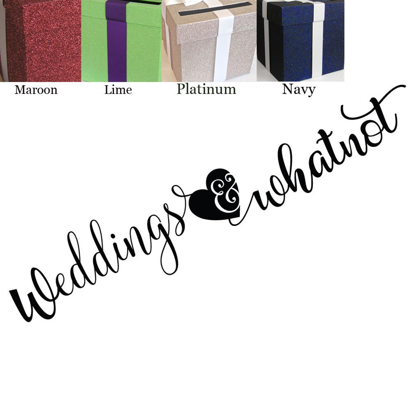 Silver Glittered and Silver Ribbon Wedding Card Box With Bow - Etsy