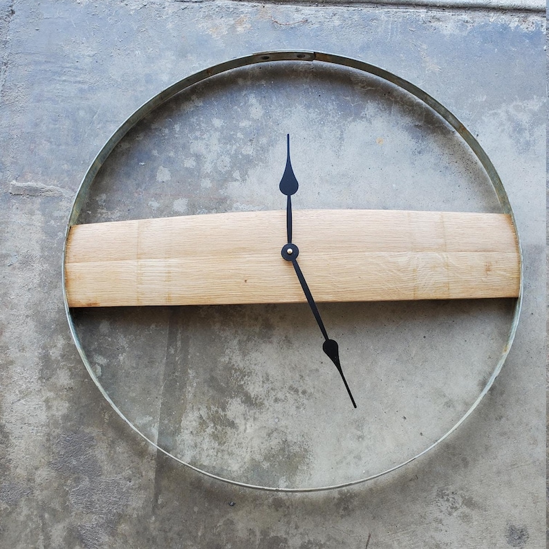 Wine Barrel Stave & Band Wall Clock / Laser Engraved / Free | Etsy