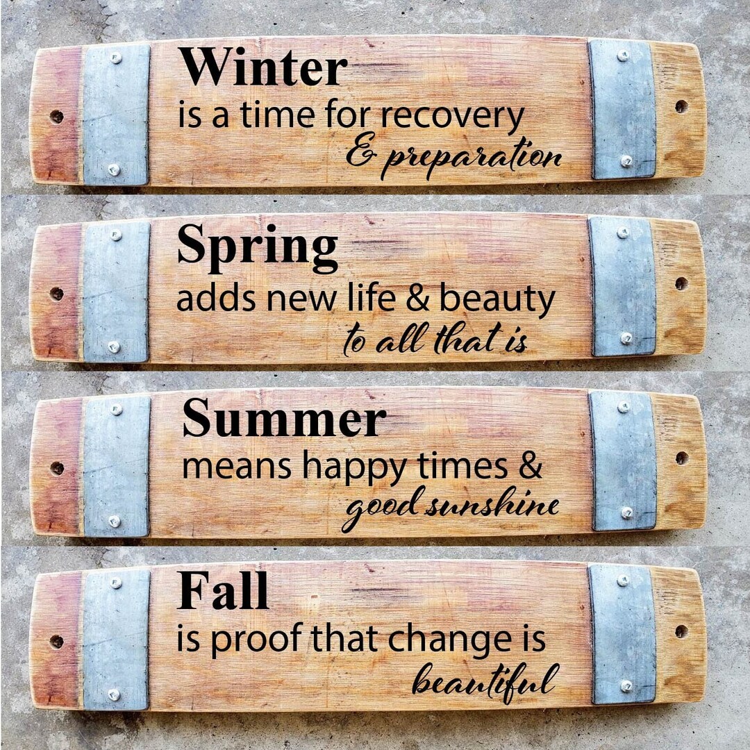 Seasons Wine Barrel Stave Signs / Laser Engraved / Gift Ideas / Free ...