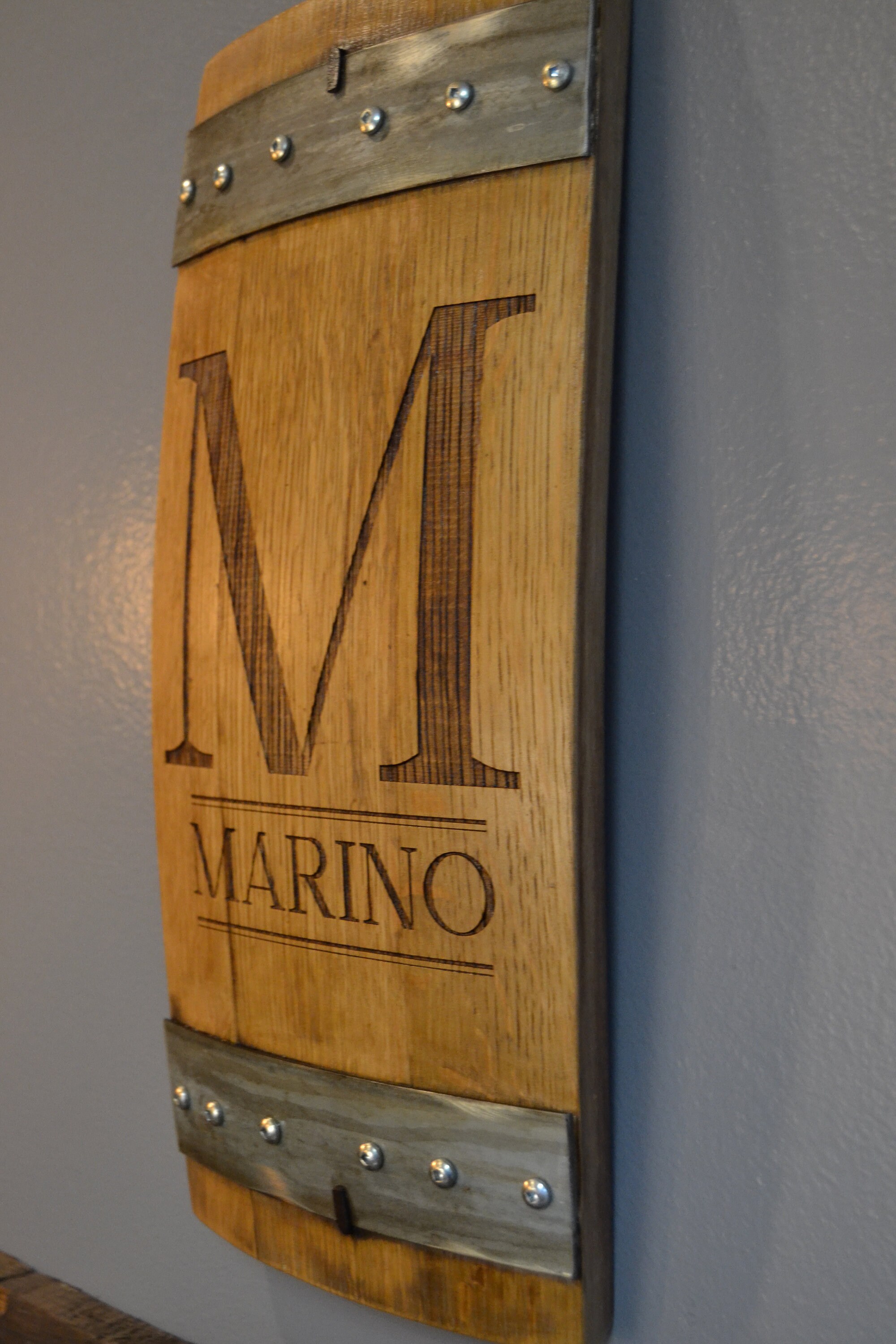 Personalized Family Monogram Wine Barrel Stave Sign/laser Engraved ...