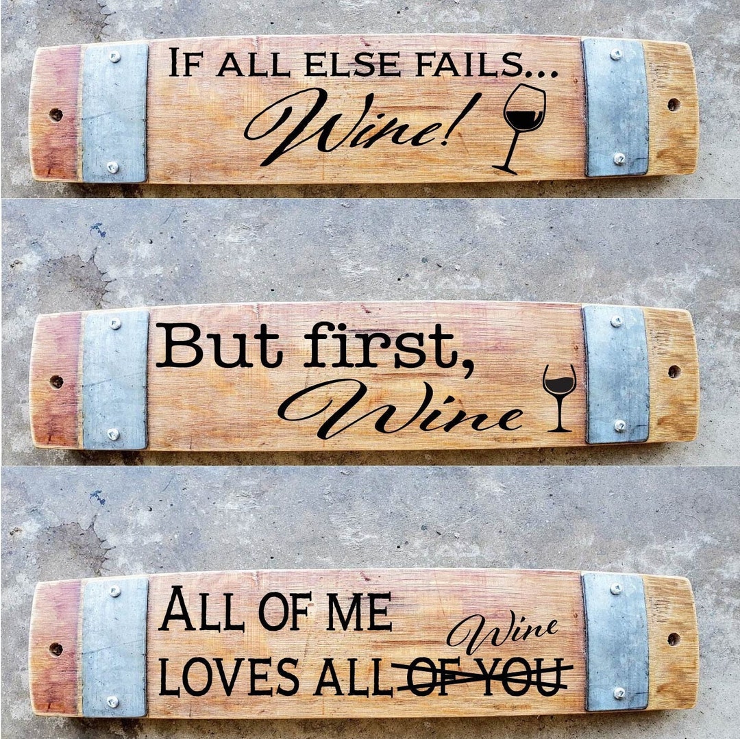Wine Lovers / Laser Engraved Wine Barrel Stave Signs / Free Shipping - Etsy