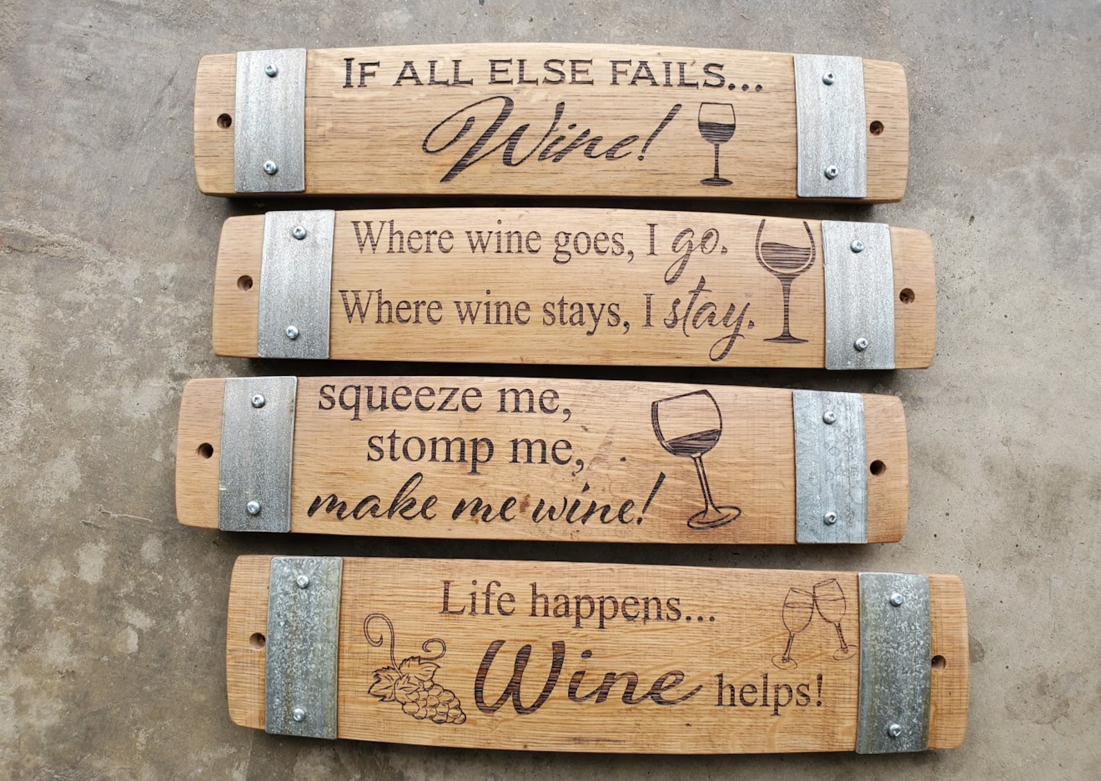 Wine Barrel Stave Signs/sayings/personalized/laser Engraved/gift Ideas ...
