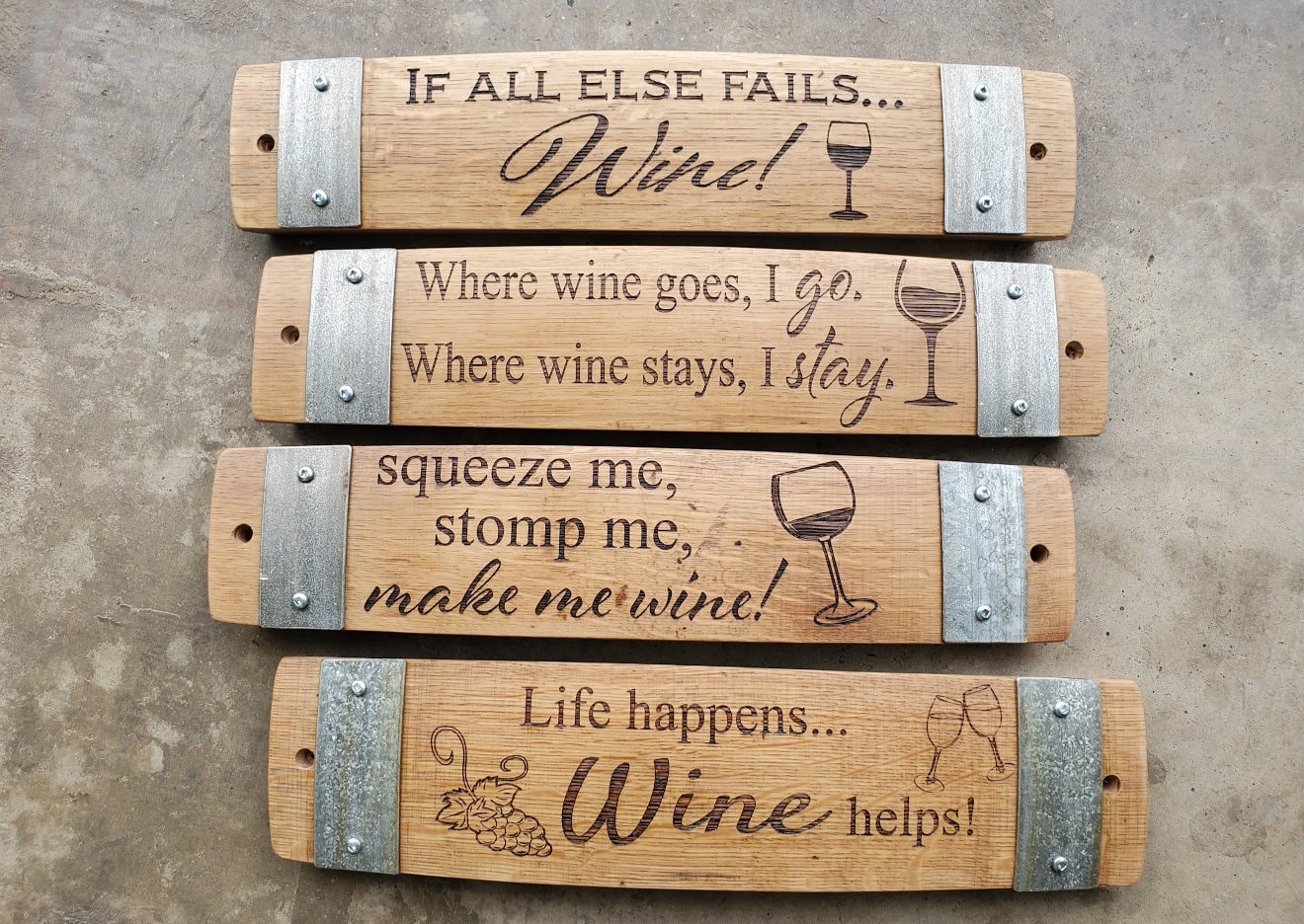 Wine Barrel Stave Signs/sayings/personalized/laser Engraved/gift Ideas ...