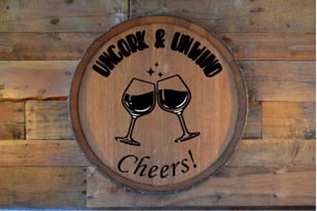 Uncork & Unwind Cheers/lazy Susan/clock/wall Art/wall Hanging/laser ...