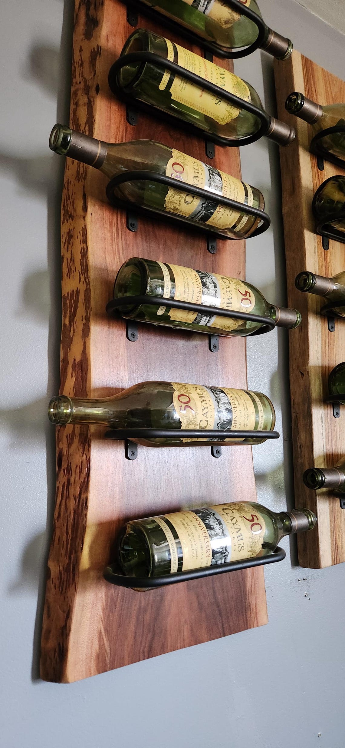 Live Edge Wine Rack: Handmade Yellow Canary & Curupay Exotic Hardwood ...