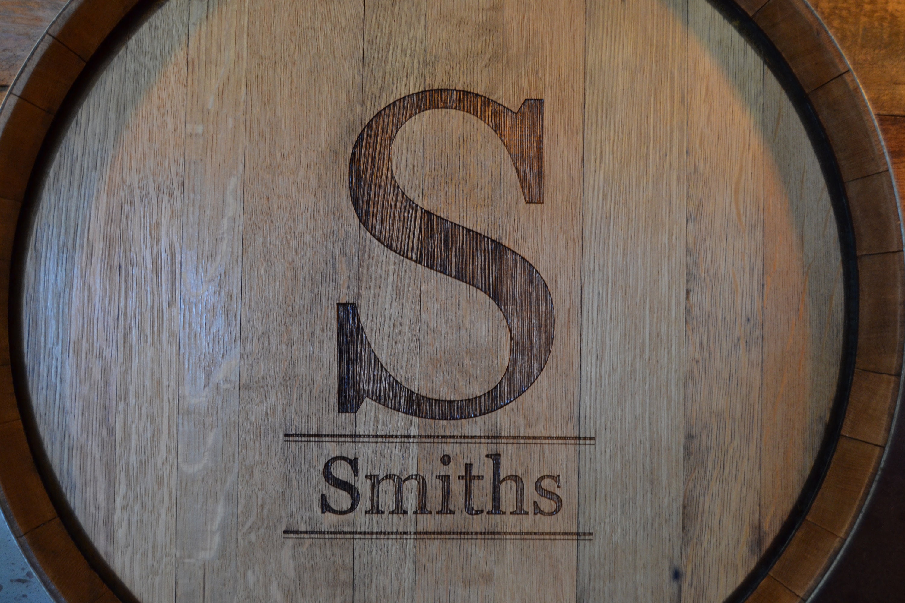 Personalized Monogram Reclaimed Wine Barrel Head/Lazy | Etsy