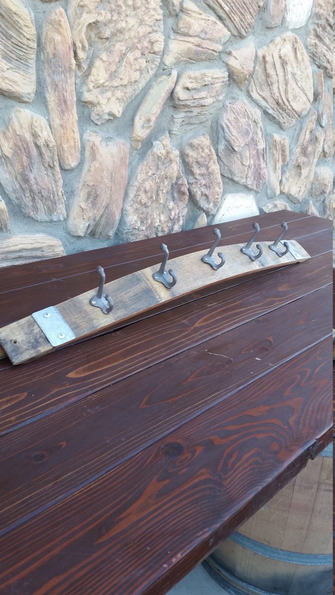 Wine Barrel Stave Coat Rack or Pot Rack - Etsy Canada