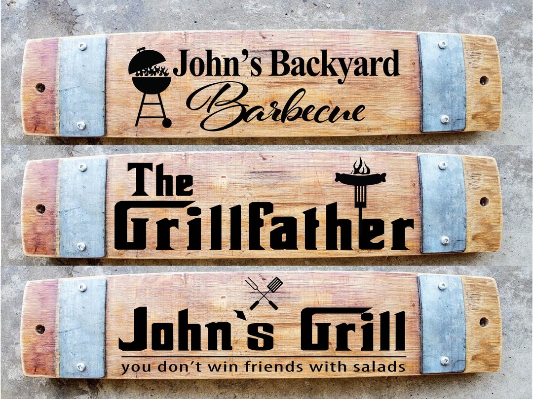 Grill Themed Barrel Stave Signs/laser Engraved/free Shipping - Etsy
