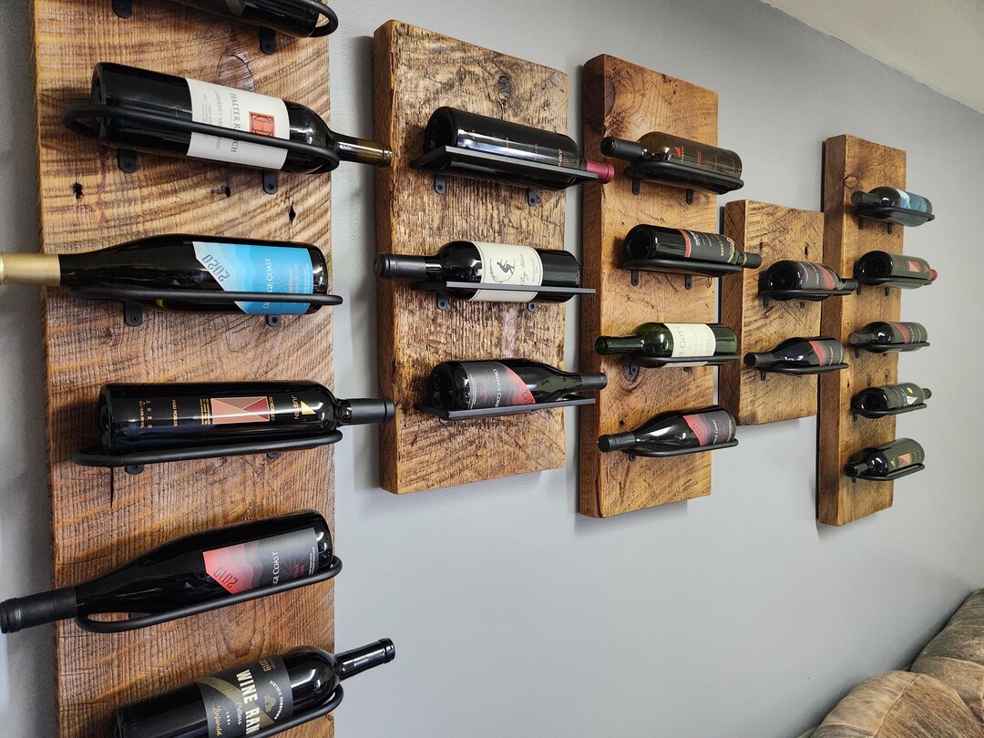 Rustic Barn Wood Wine Rack: Reclaimed Wood Farmhouse Decor - Etsy