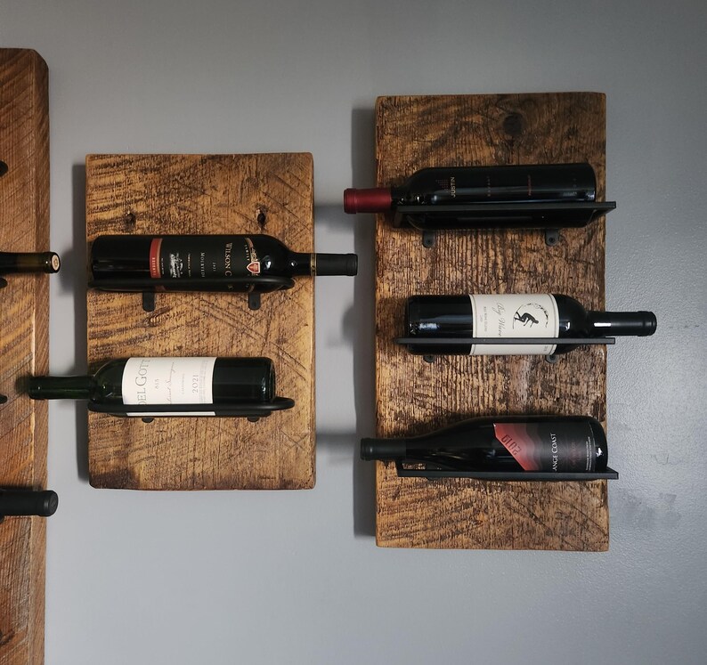 Rustic Barn Wood Wine Rack: Reclaimed Wood Farmhouse Decor - Etsy