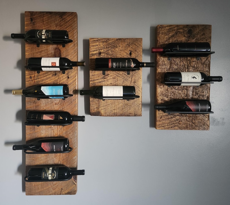 Rustic Barn Wood Wine Rack: Reclaimed Wood Farmhouse Decor - Etsy