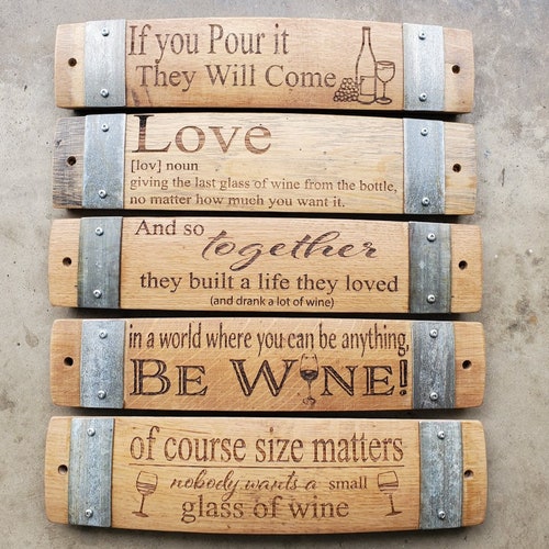 Wine Barrel Stave Signs - Etsy