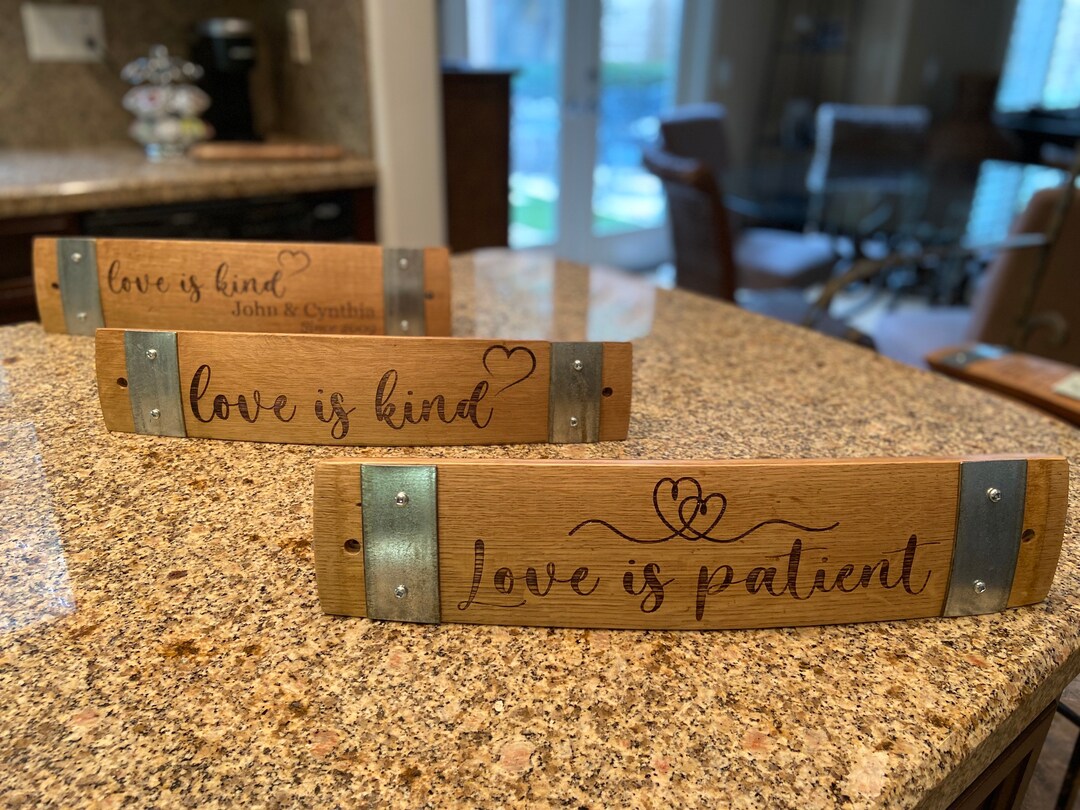 Love Is… Wine Barrel Stave Signs/sayings/personalized/laser Engraved ...