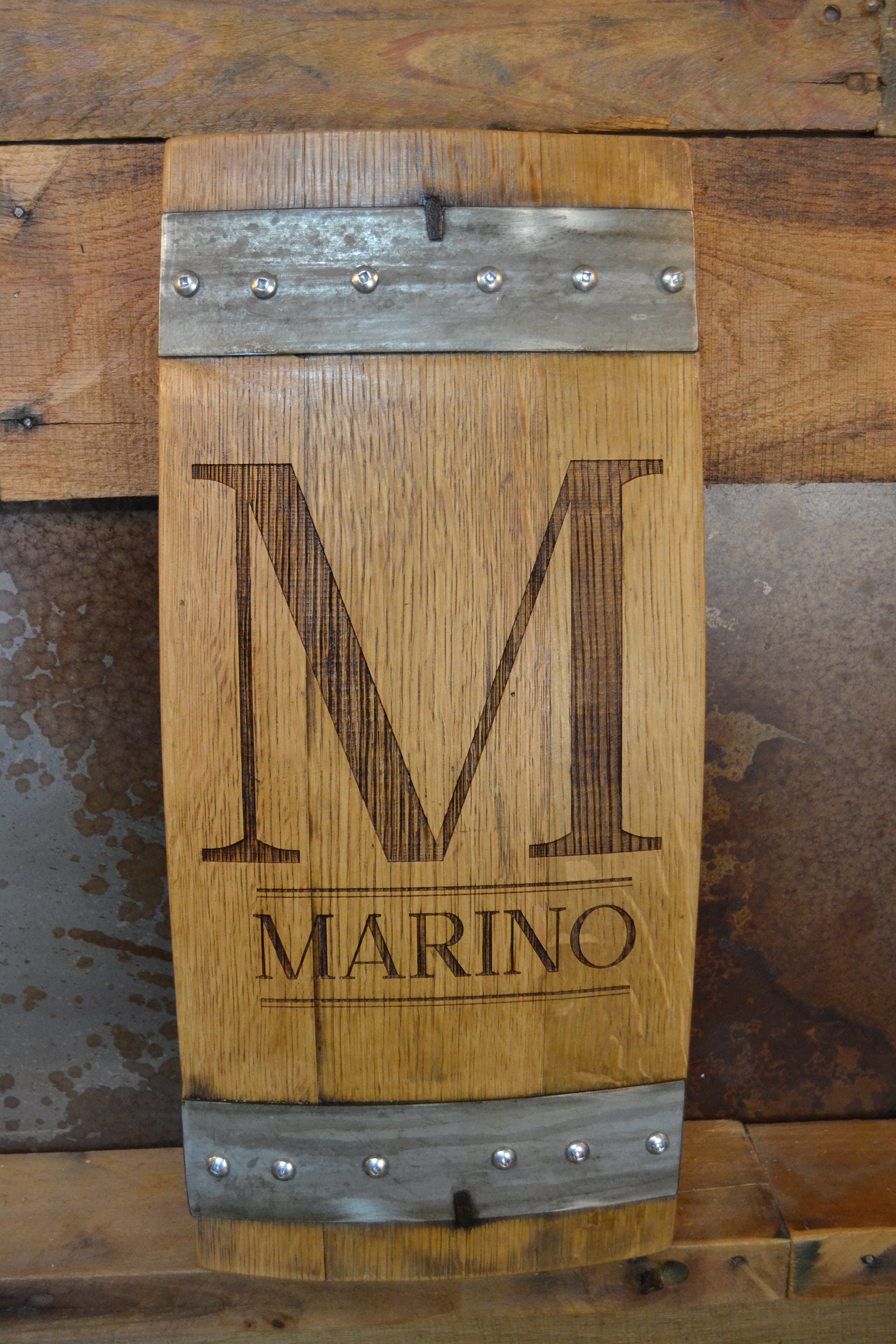 Personalized Family Monogram Wine Barrel Stave Sign/laser Engraved ...