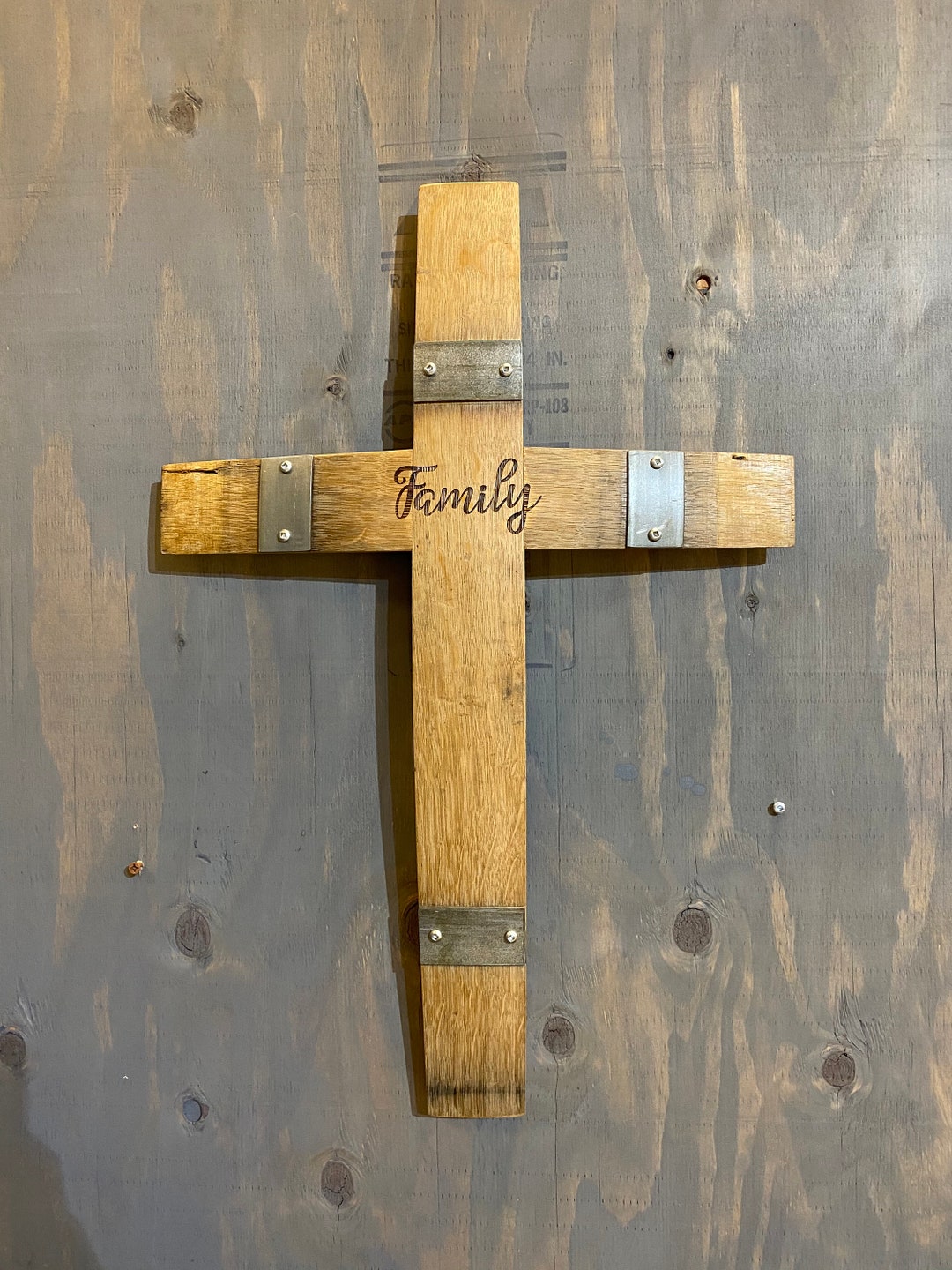 Custom Wine Barrel Stave Cross: Laser Engraved Religious Wall Decor - Etsy
