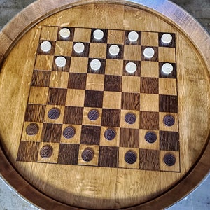 Laser Engraved Chess/checker Board Made From a Repurposed Napa Valley ...