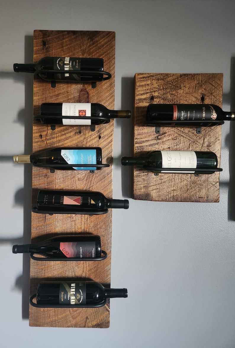 Rustic Barn Wood Wine Rack: Reclaimed Wood Farmhouse Decor - Etsy