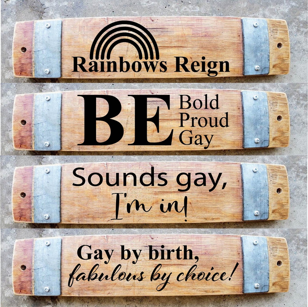PRIDE Wine Barrel Stave Signs/laser Engraved/free Shipping - Etsy