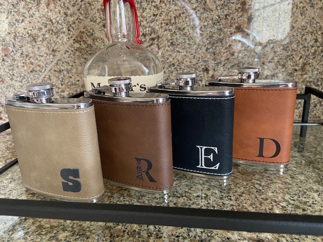 Personalized MONOGRAMED Flasks / Laser Engraving - Etsy