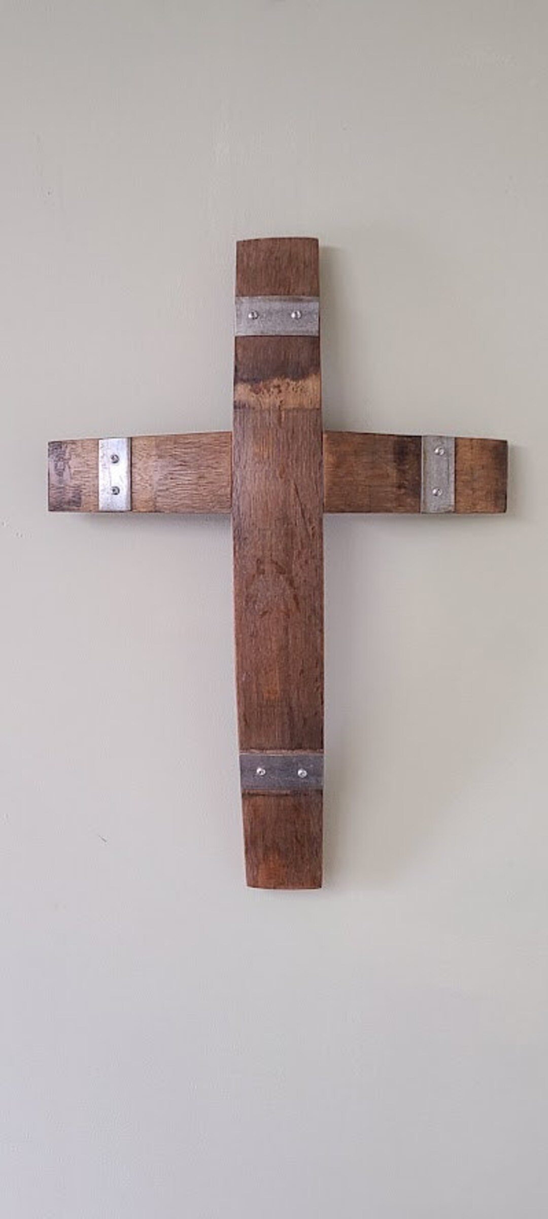 Wine Barrel Stave Wall Cross, Wood Christian Faith Wall Decor, Rustic ...