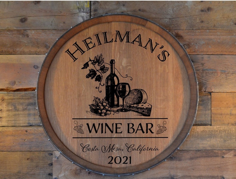 Monogrammed Personalized Reclaimed Wine Barrel Head/lazy - Etsy