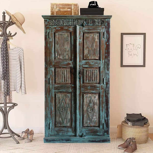Blue Armoire Wardrobe - Etsy