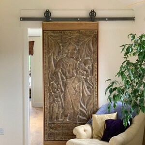Shiva Carved Sliding Barn Door, Hindu Shiva Riding Nandi Wall Art ...