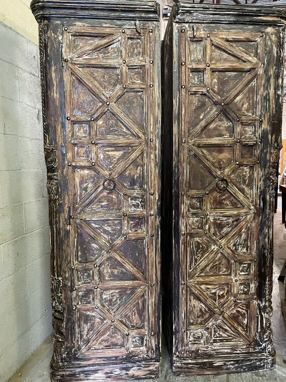 Dressers & Armoires Bedroom Furniture RUSTIC Indian Cabinet Farmhouse ...