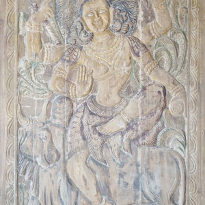 Shiva Carved Sliding Barn Door, Hindu Shiva Riding Nandi Wall Art ...