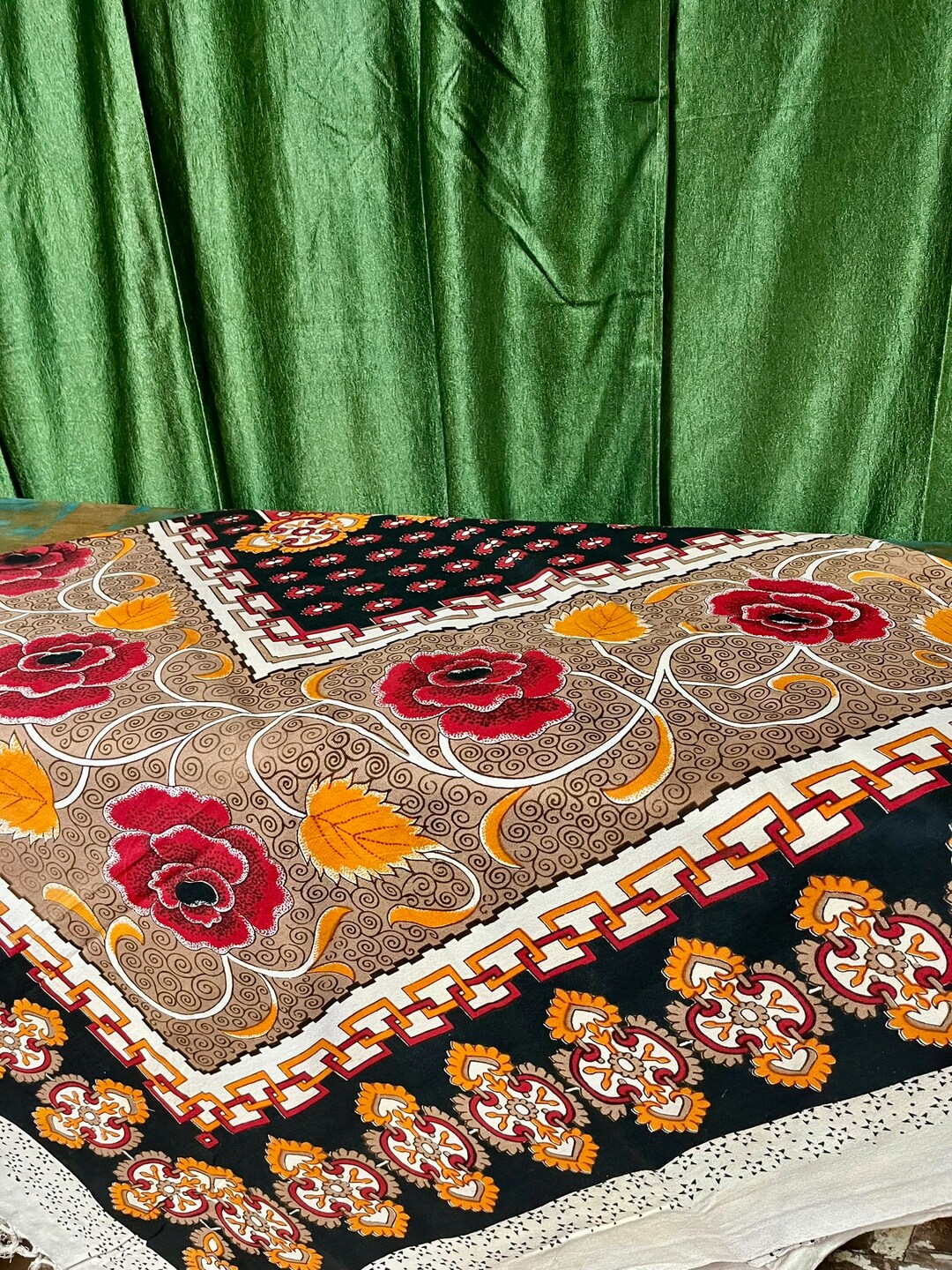 Picnic Blanket, Block Printed Cotton Throw, 100% Handloom Cotton ...