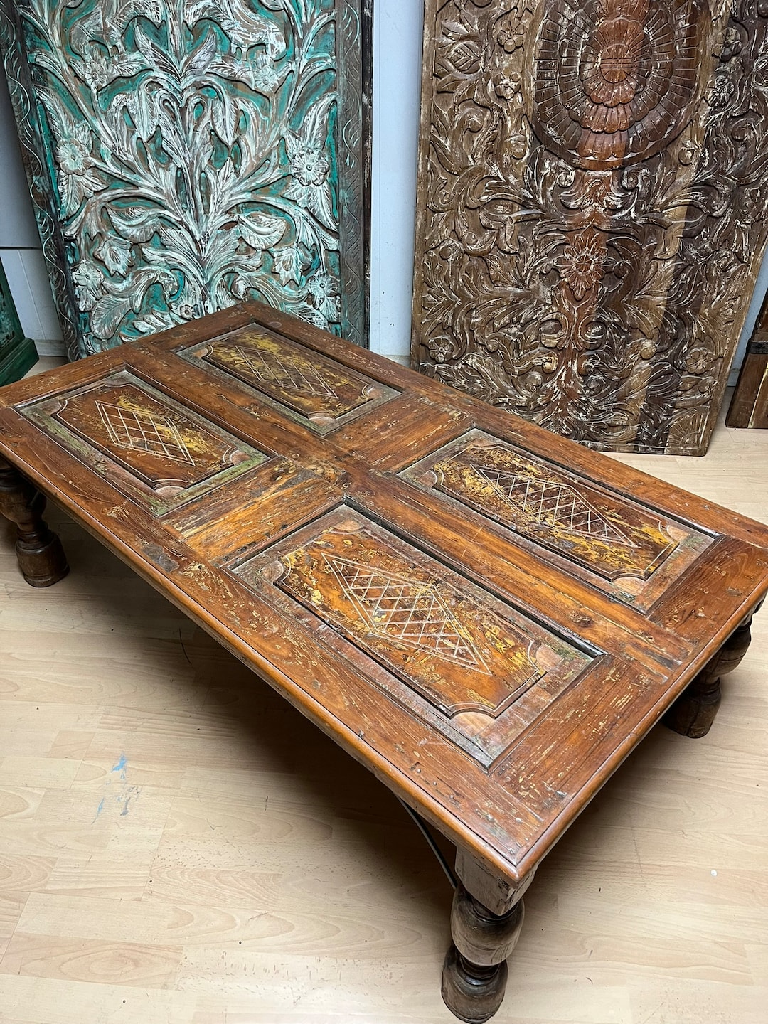 Antique Indian Coffee Table, Takht Coffee Table, Rustic Accent Table ...