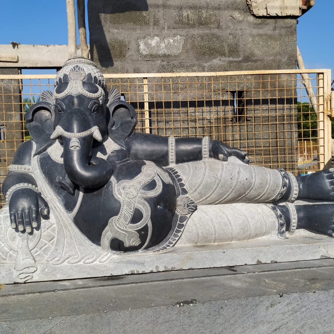 PRE Order-natural Stone Ganesha Garden Statue Reclining Ganesh ...