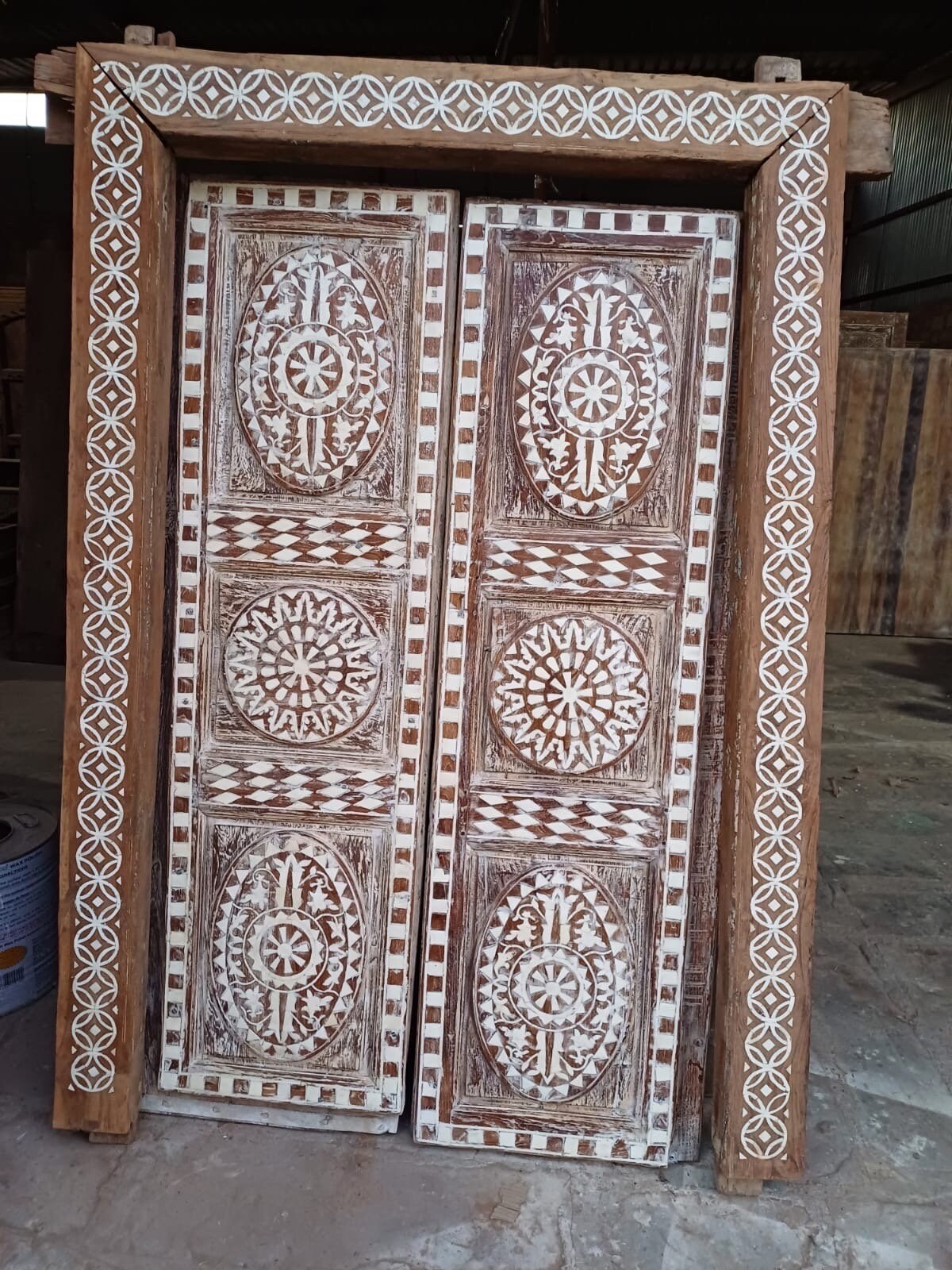 PRE ORDER Antique Indian Bone Inlay Door, Ornate Vintage Door With ...