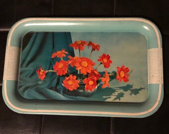 Floral metal tray | Etsy