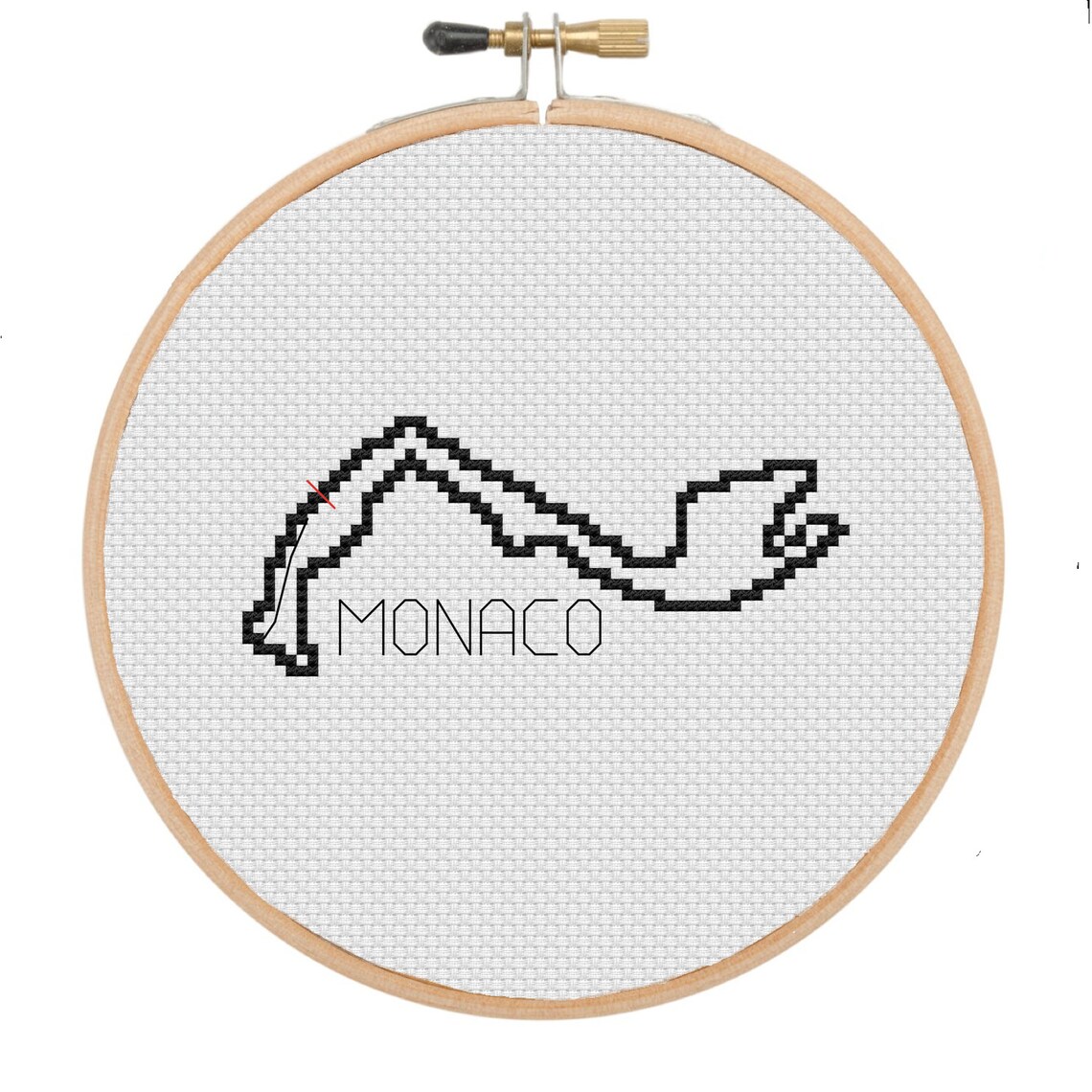 Monaco Grand Prix F1 Cross Stitch Track Map PDF Pattern - Etsy