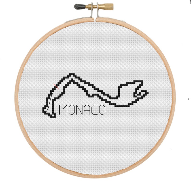 Monaco Grand Prix F1 Cross Stitch Track Map PDF Pattern - Etsy
