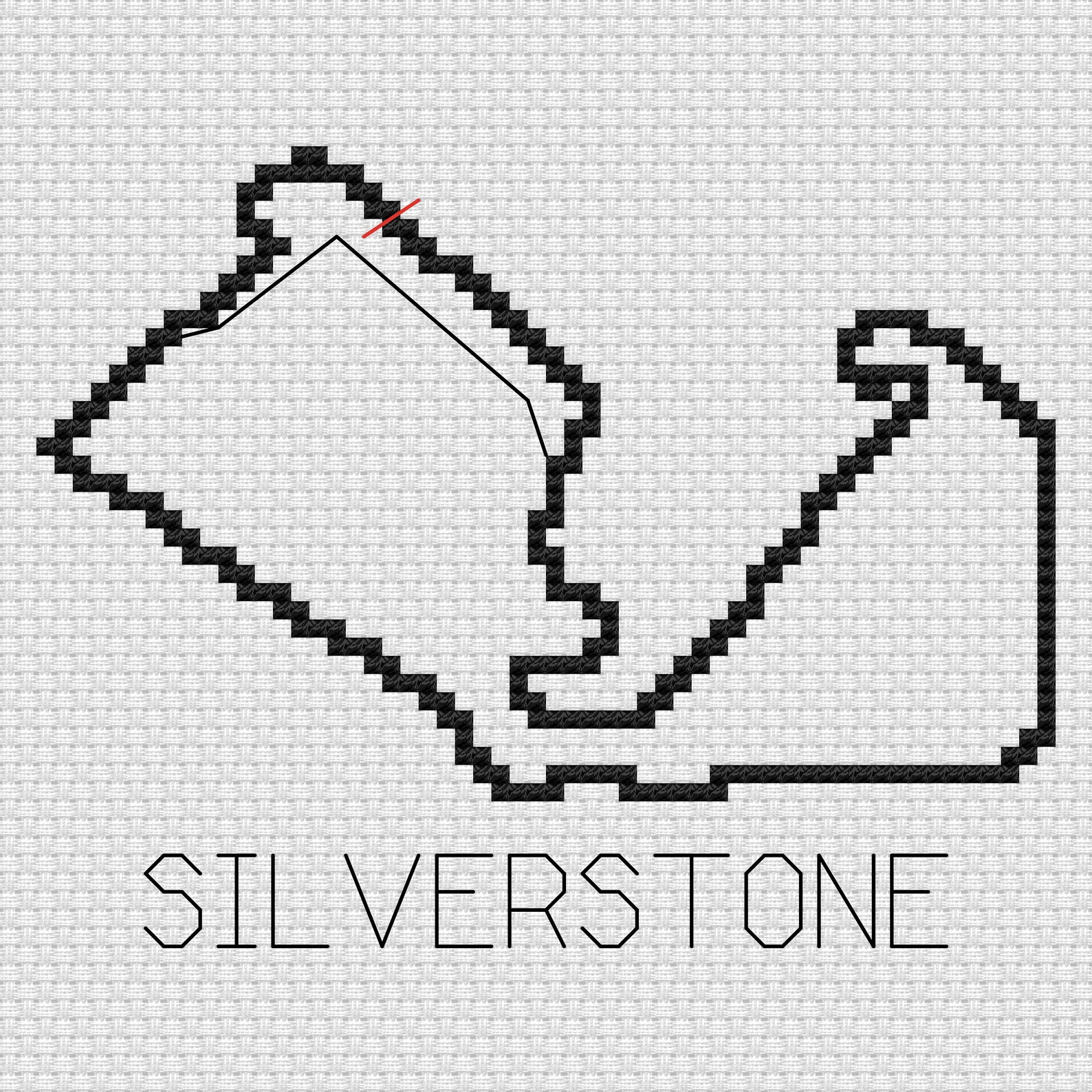 British Grand Prix - Silverstone F1 Cross Stitch Track Map PDF Pattern ...