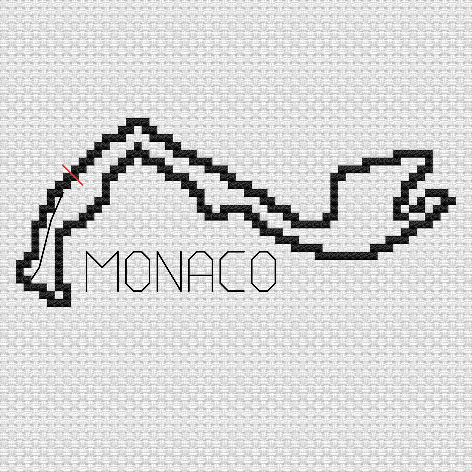 Monaco Grand Prix F1 Cross Stitch Track Map PDF Pattern - Etsy