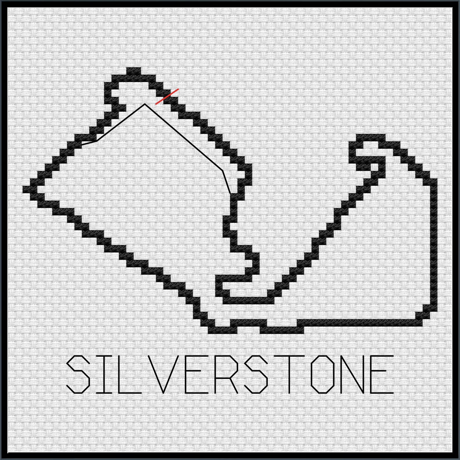 British Grand Prix - Silverstone F1 Cross Stitch Track Map PDF Pattern ...