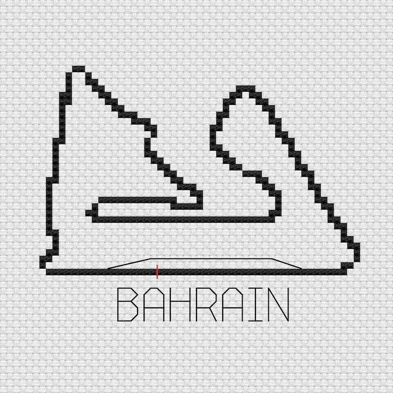 Bahrain F1 Cross Stitch Track Map PDF Pattern - Etsy