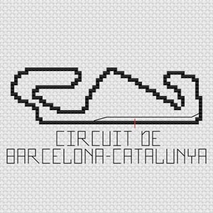 Spain - Barcelona F1 Cross Stitch Track Map PDF Pattern - Etsy