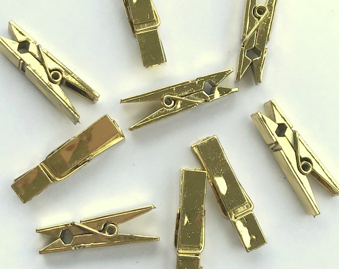 Champagne Gold Mini Clothespins, Party Decor, Wedding Decor, Mini ...