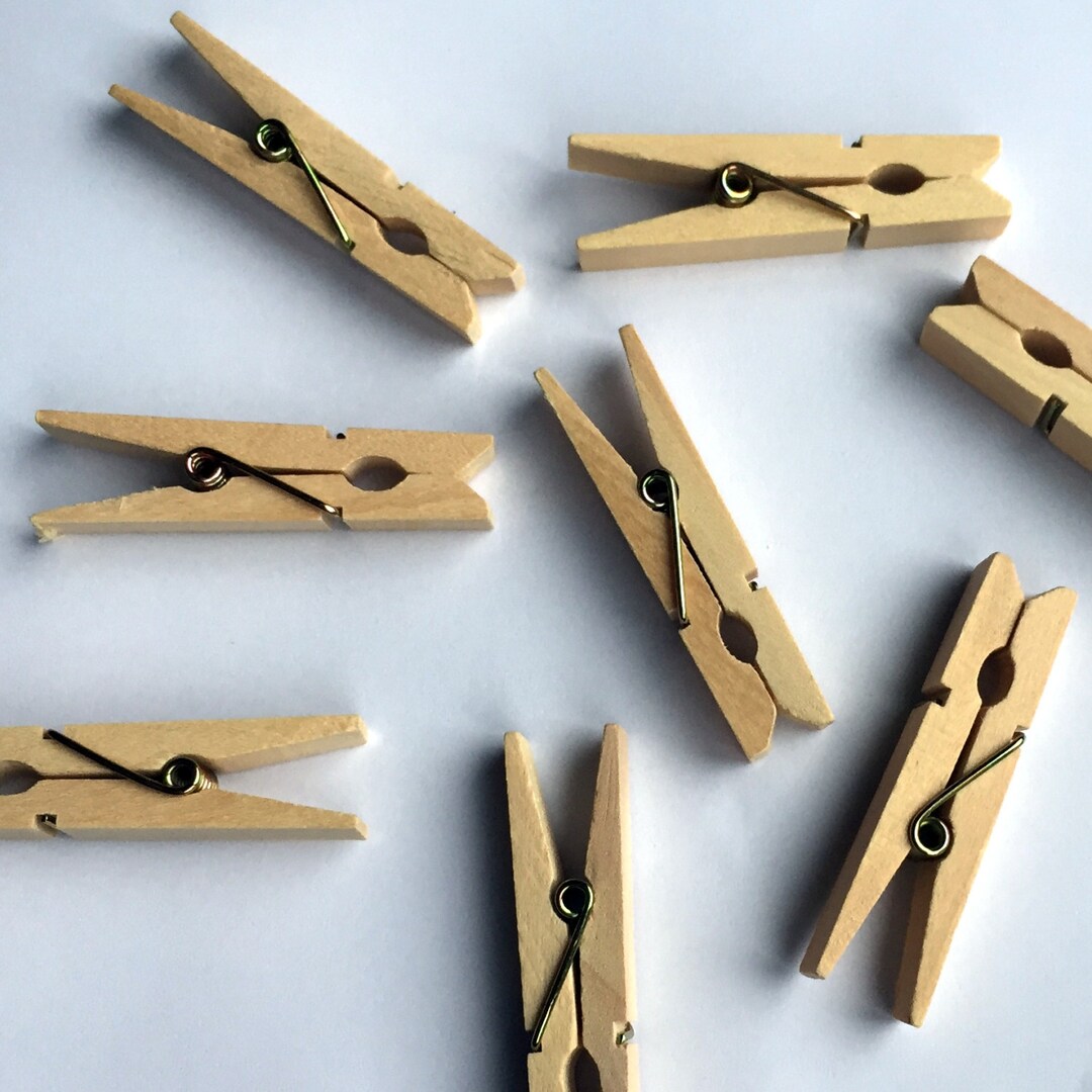 Natural Wood Mini Clothespins, 1 3/4 Inch Clothespins, Extra ...