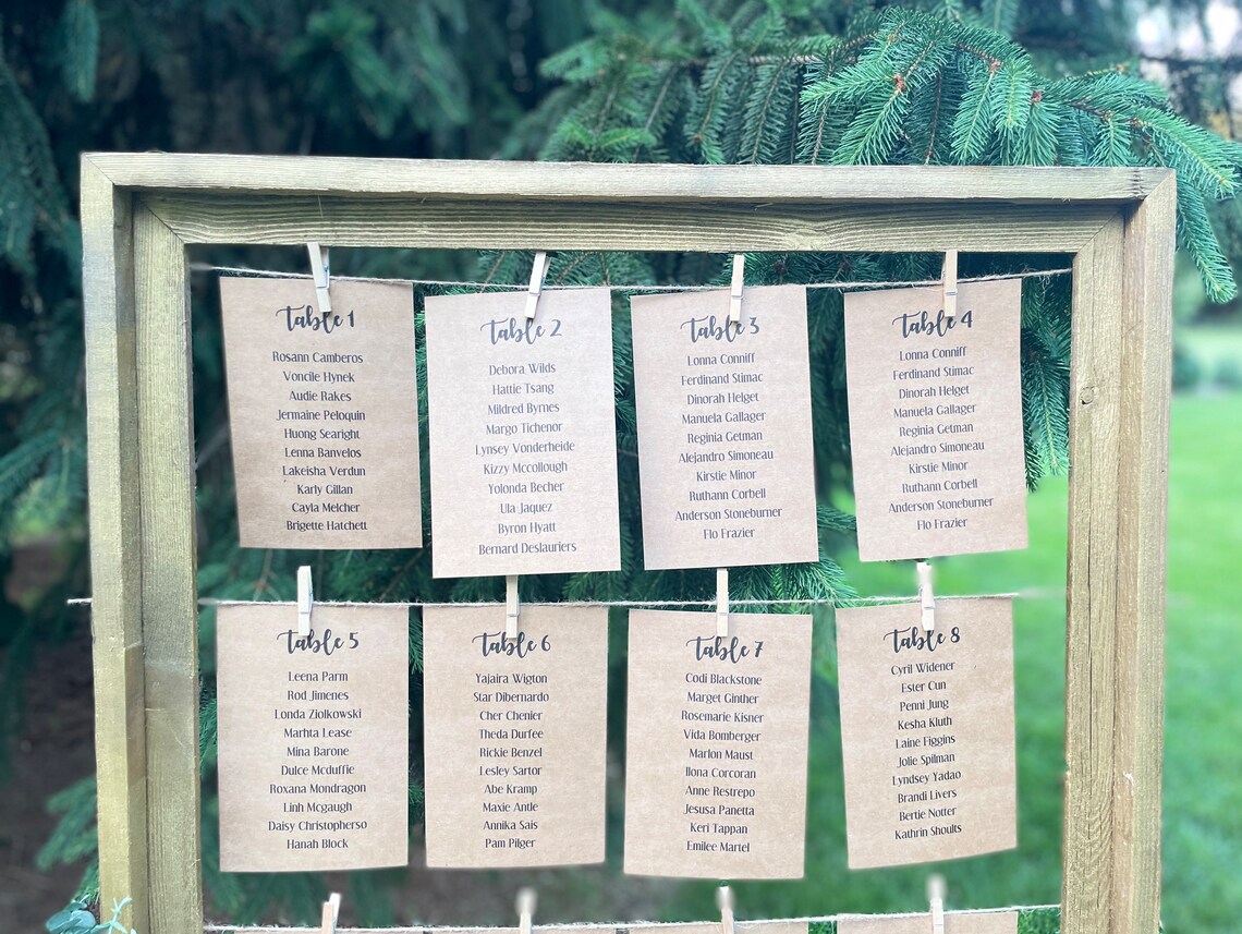 Rustic Wedding Seating Cards Wedding Table Card Alternative - Etsy