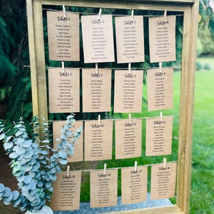 Set of 2 Seating Chart Frame, Rustic Wedding Decor, Wedding Table Card ...