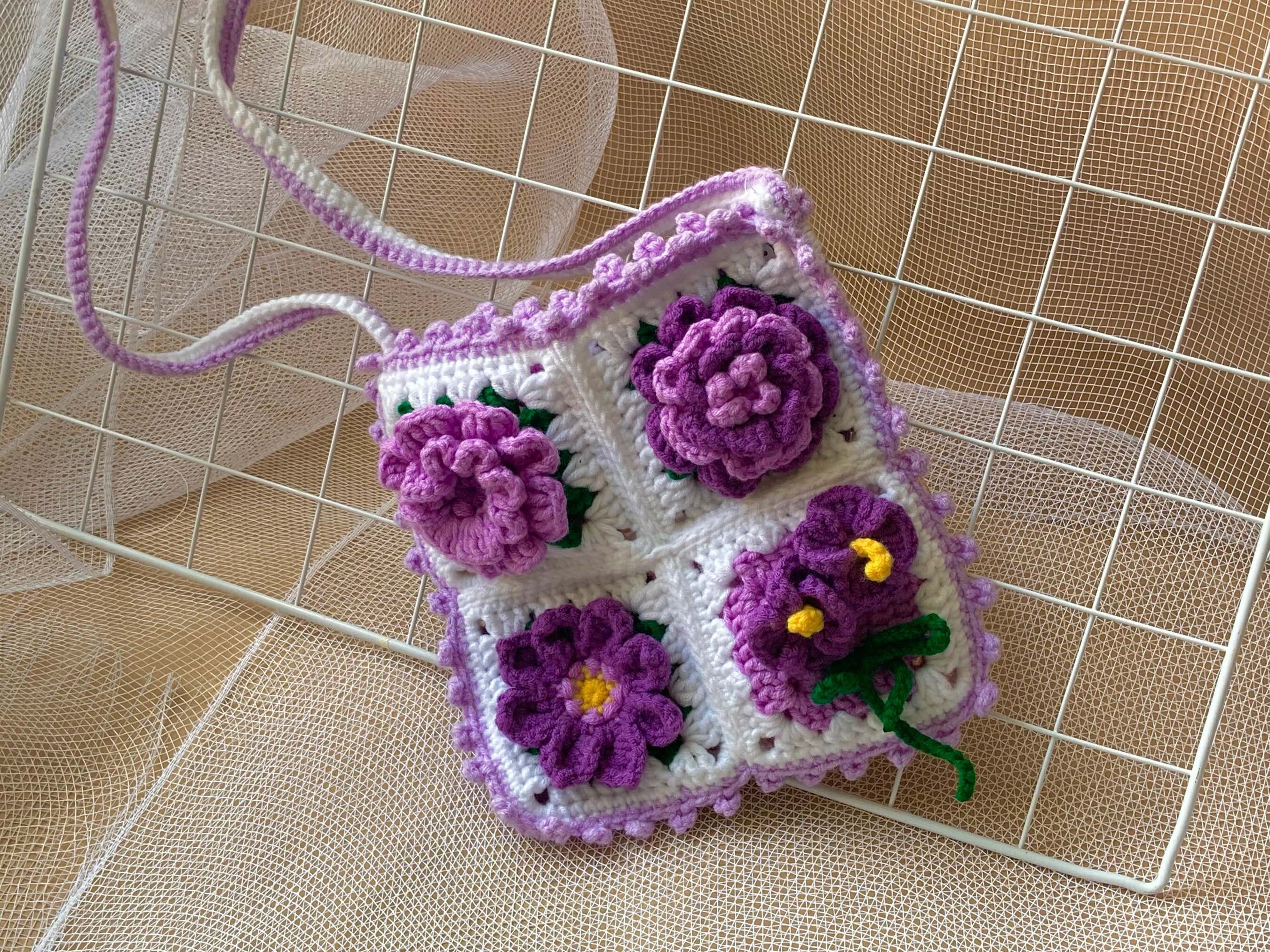 Wool Crochet Bag Mixed 4- Hand-finished, Stylish Storage for Kids and ...